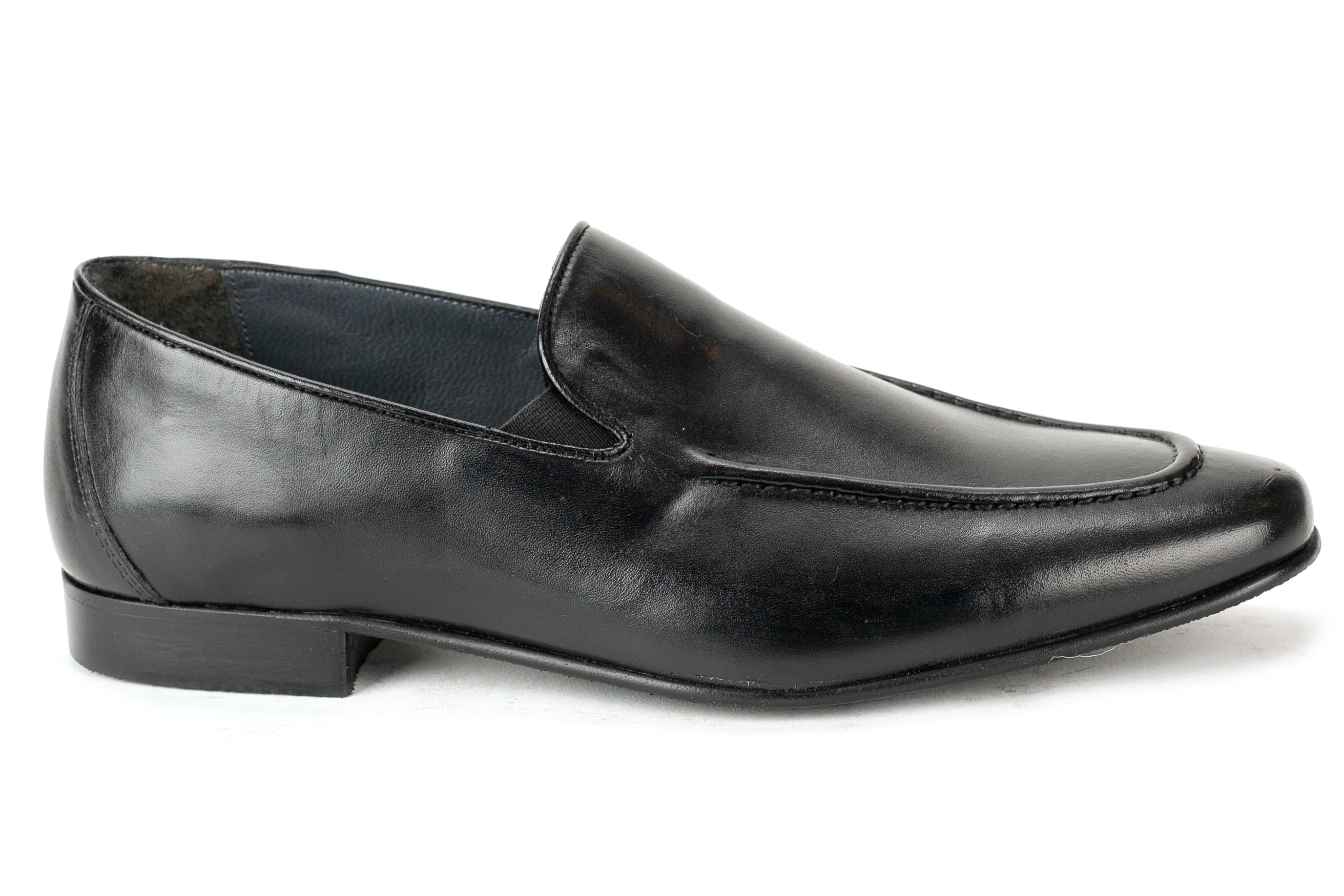 8242-R - Junior Boy's Dress Black Leather Slip On Shoe Apron Toe Thin ...